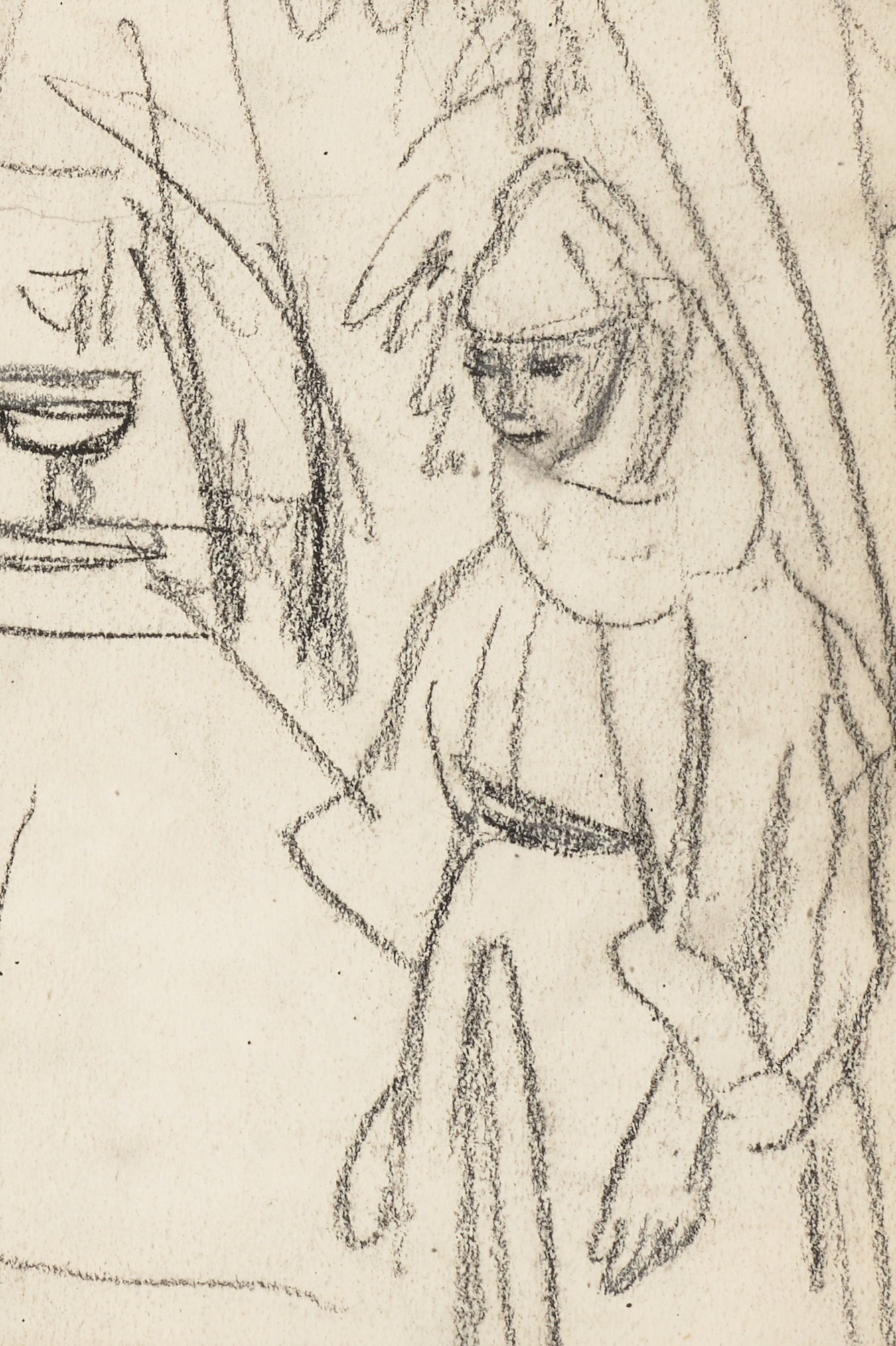 Croquis : femme dans le jardin du Palais de la Bahia, Marrakech ...